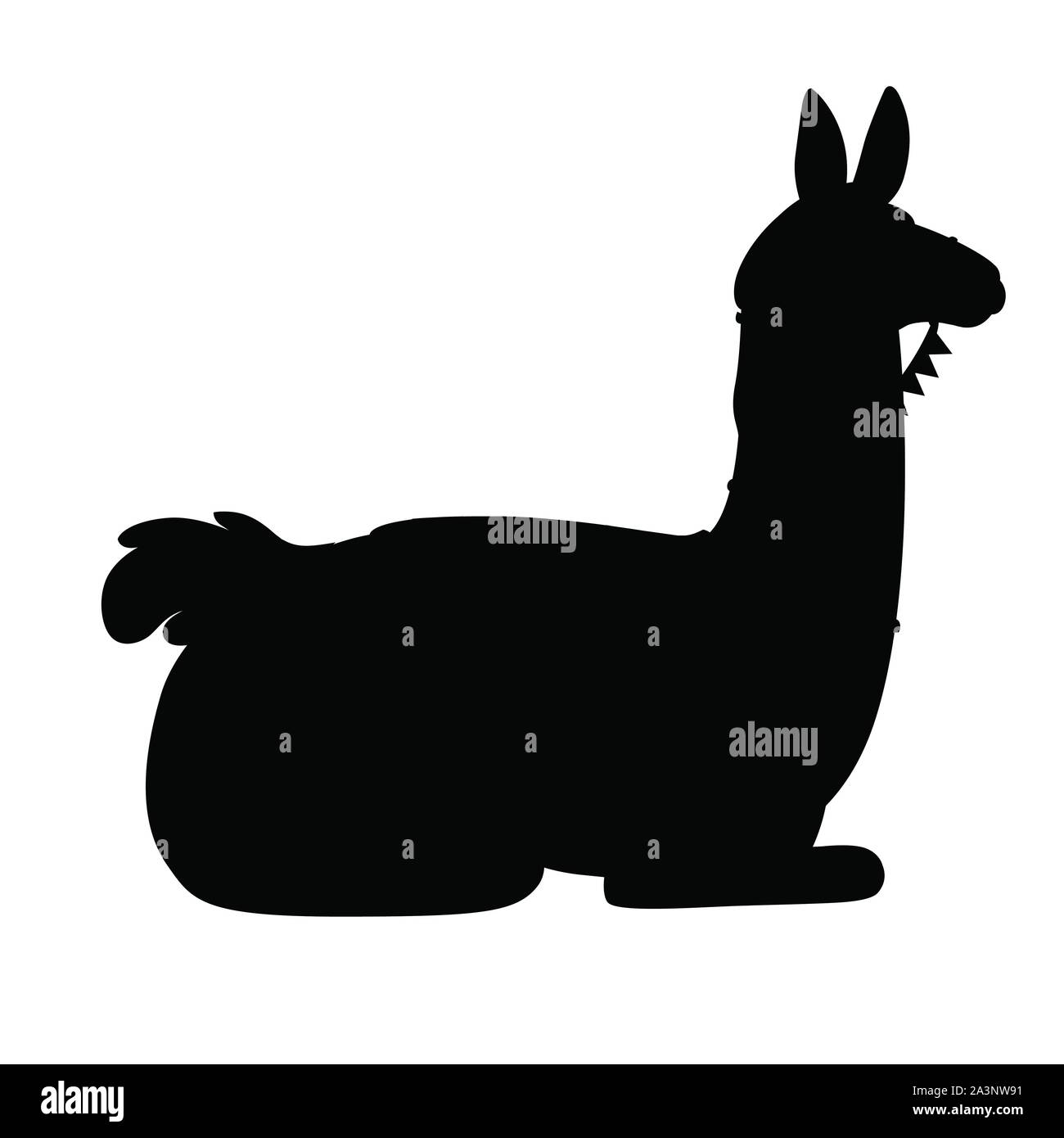 Isolated llama silhouette Banque d'images noir et blanc - Alamy