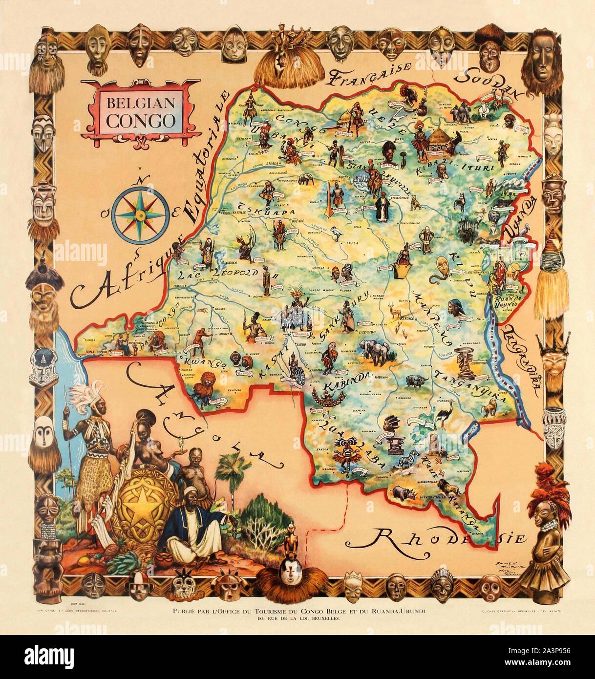 Carte picturale du congo belge Banque de photographies et d’images à ...