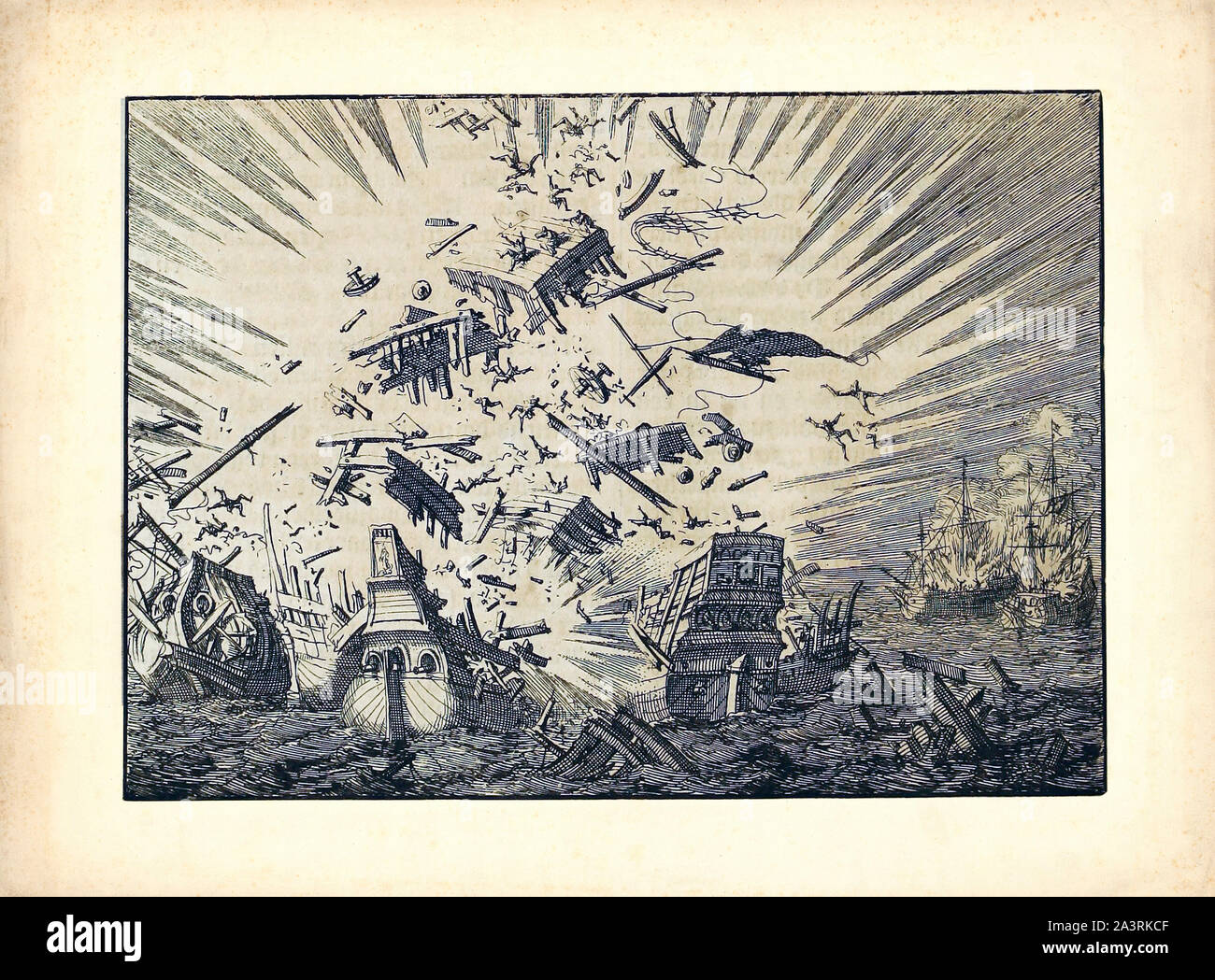 Bataille navale entre navires portugais et néerlandais galleon. La ...