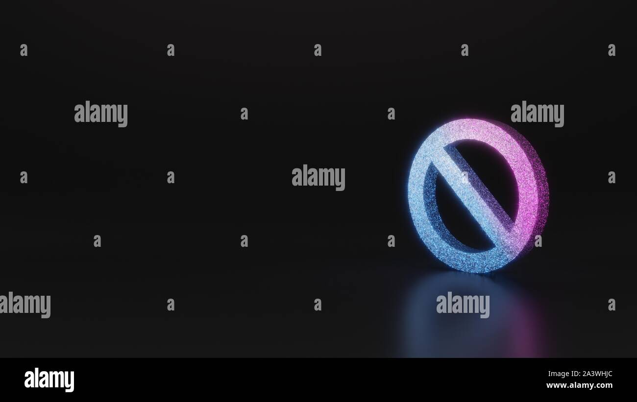 Neon glitter rose violet ombre symbole d'interdiction cercle signer le ...
