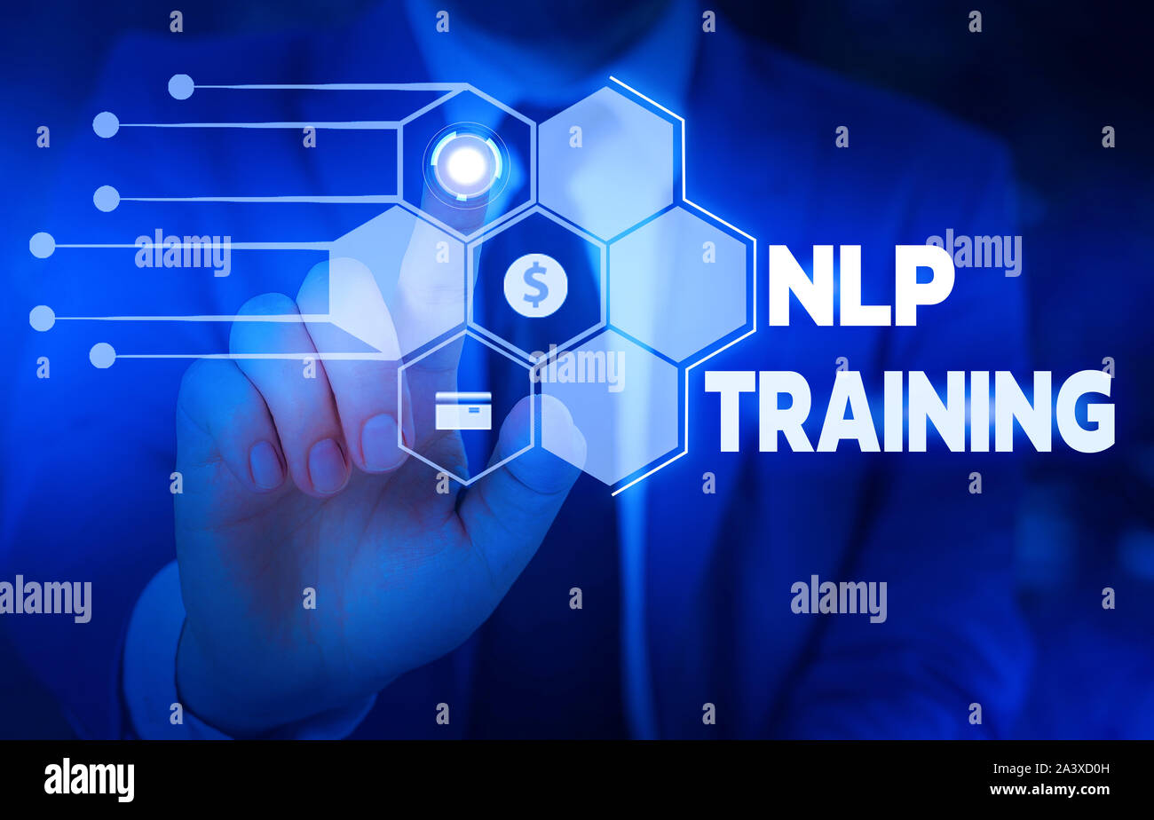 Main conceptuel écrit, indiquant la formation PNL. Sens concept l'étude ...