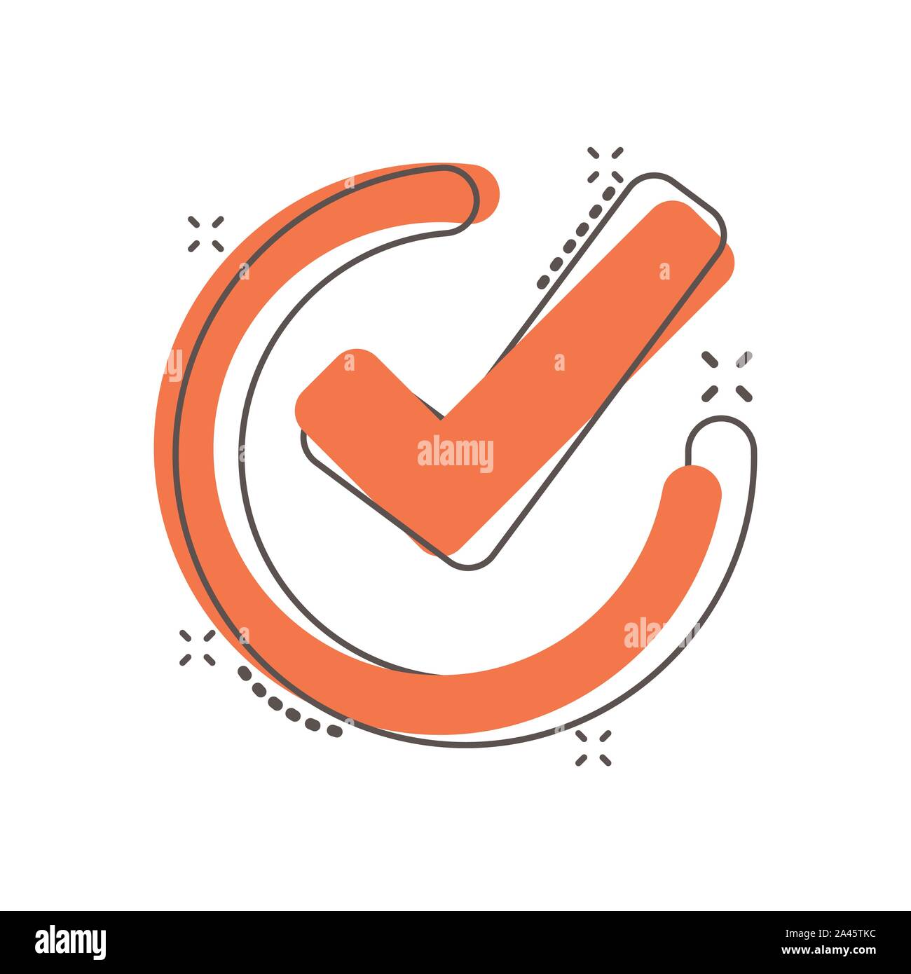 Icône de validation dans le style comique. Ok, accepter vector cartoon ...