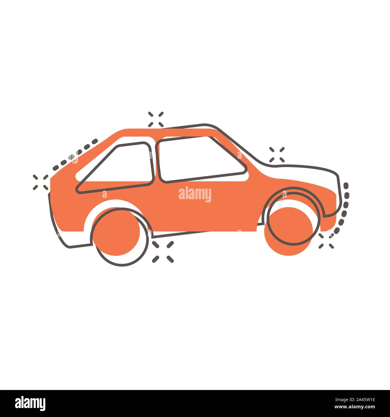 Icône de voiture dans le style comique. Voiture Automobile vector ...