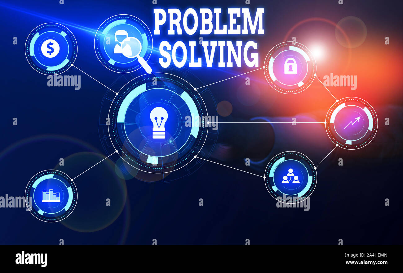 La main conceptuel montrant la résolution de problèmes. Sens Concept ...