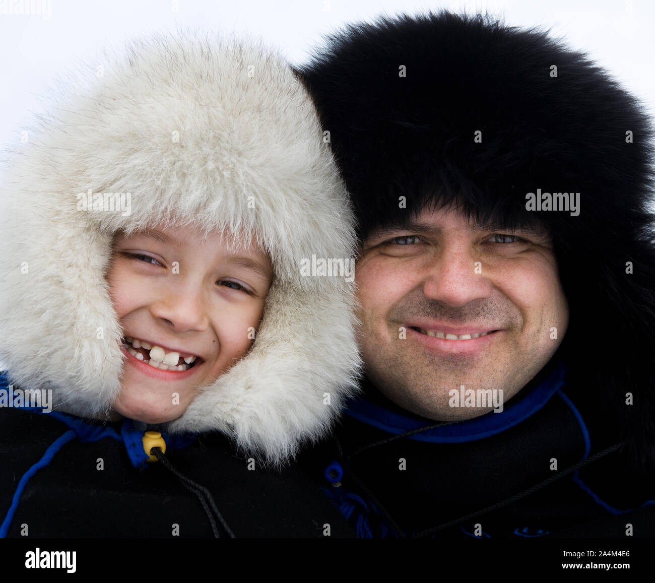 Portrait de Laplander père et fils. Lapp / Lapons / Laplander ...