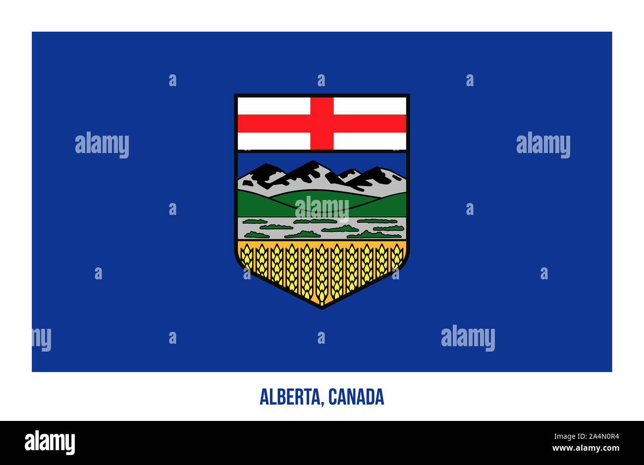 Drapeau de l'Alberta Vector Illustration sur fond blanc. Drapeau ...