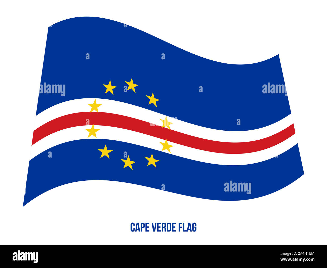 Cap-vert Drapeaux Vector Illustration sur fond blanc. Cap-vert drapeau ...