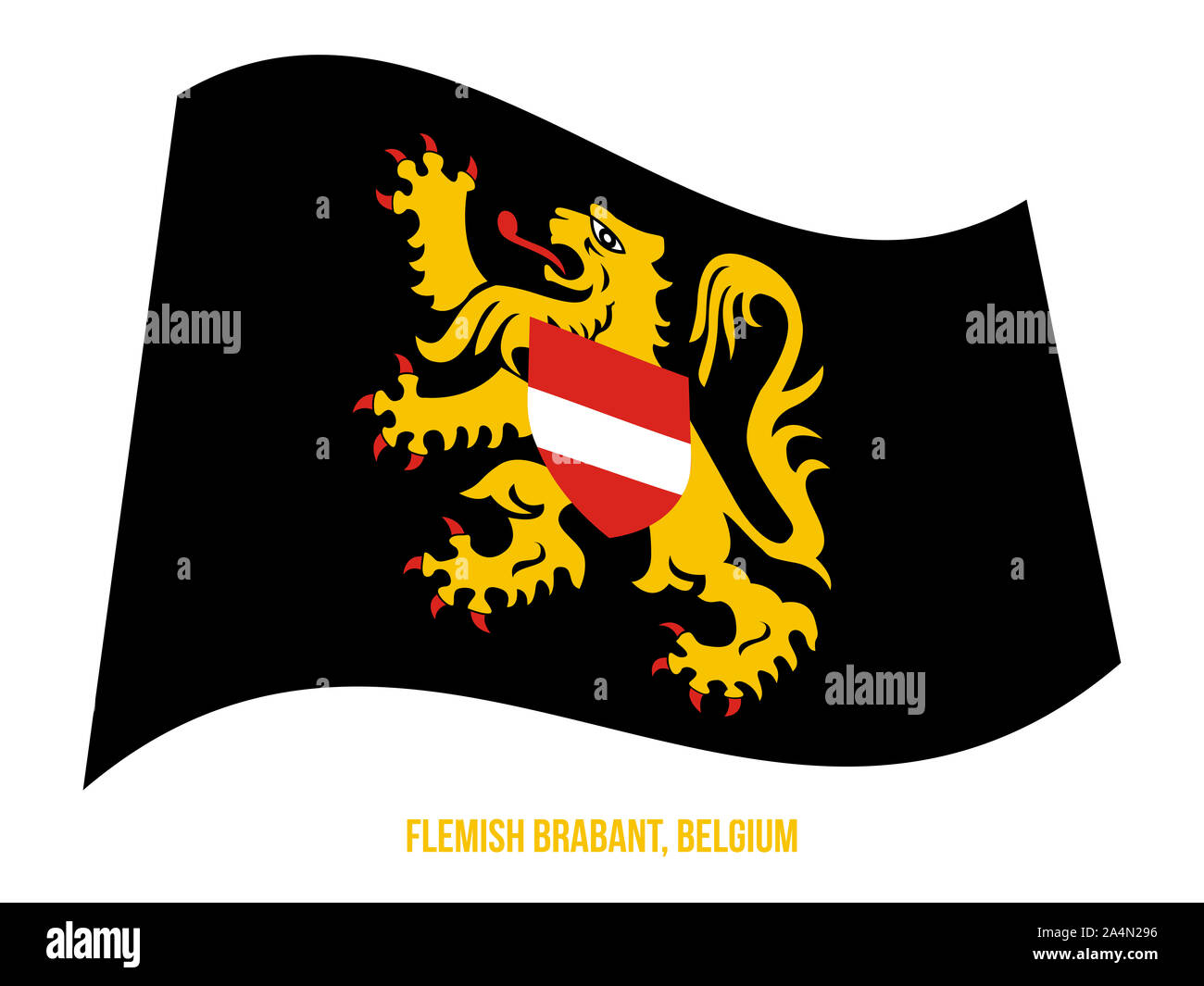 Brabant Flamand Drapeaux Vector Illustration sur fond blanc. Drapeaux ...