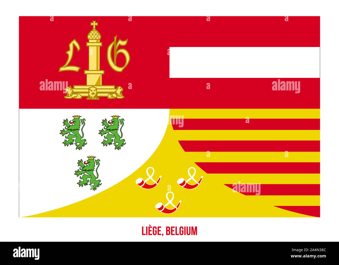 Drapeau Liège Vector Illustration sur fond blanc. Drapeaux des ...