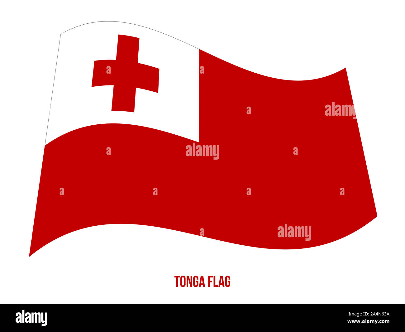 Drapeau Tonga Vector Illustration sur fond blanc. Tonga drapeau ...