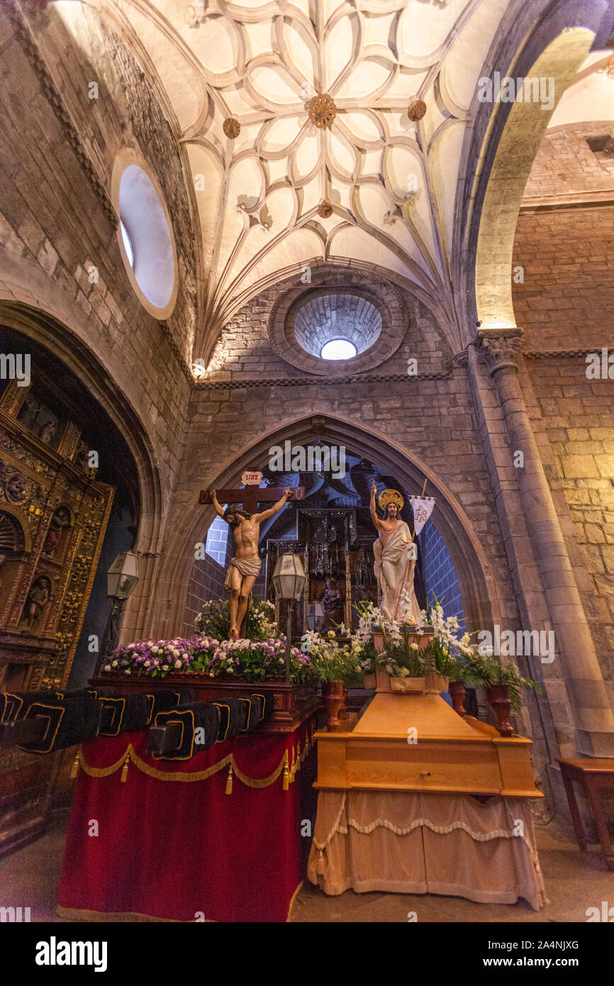 Croix de Jésus Pâques figure dans la cathédrale de Jaca, Jaca, Aragon ...