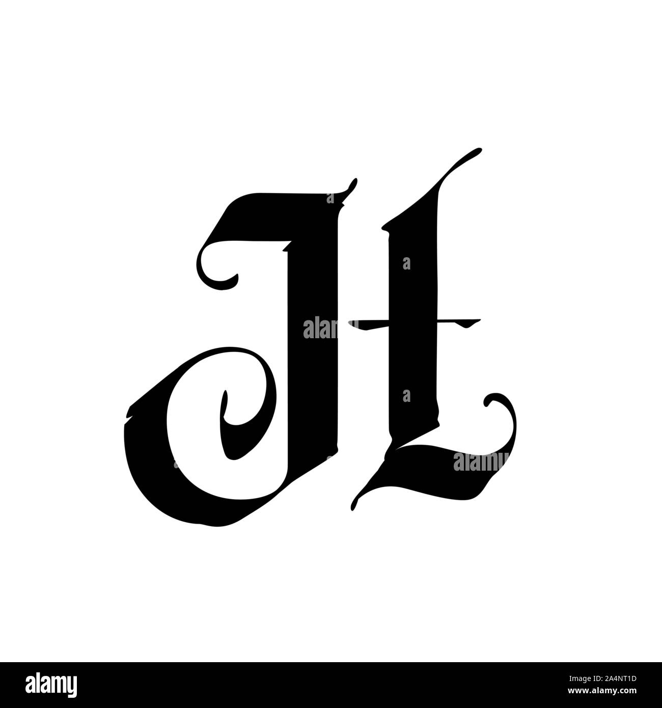 Lettre H, dans le style gothique. Vecteur. L'alphabet. Le symbole est ...