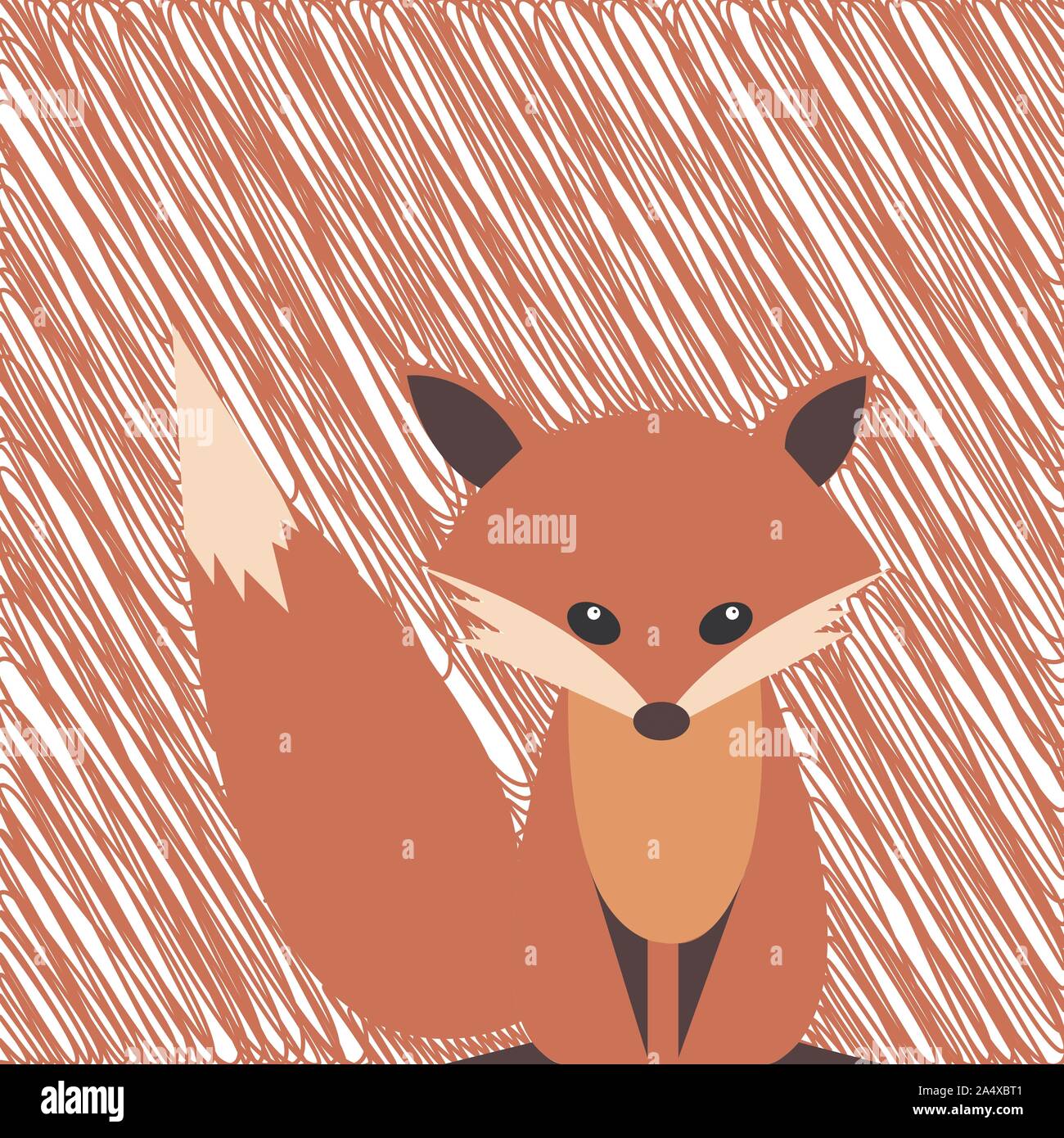 Vector cartoon Cute smiling fox illustration. Zoo sauvage icône animale ...
