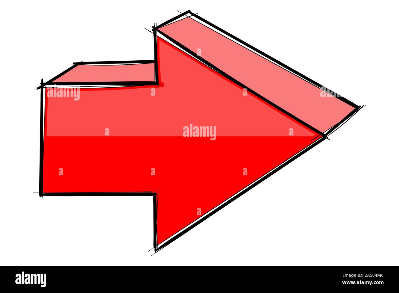 Panneau de flèche. Main rouge croquis Image Vectorielle Stock - Alamy