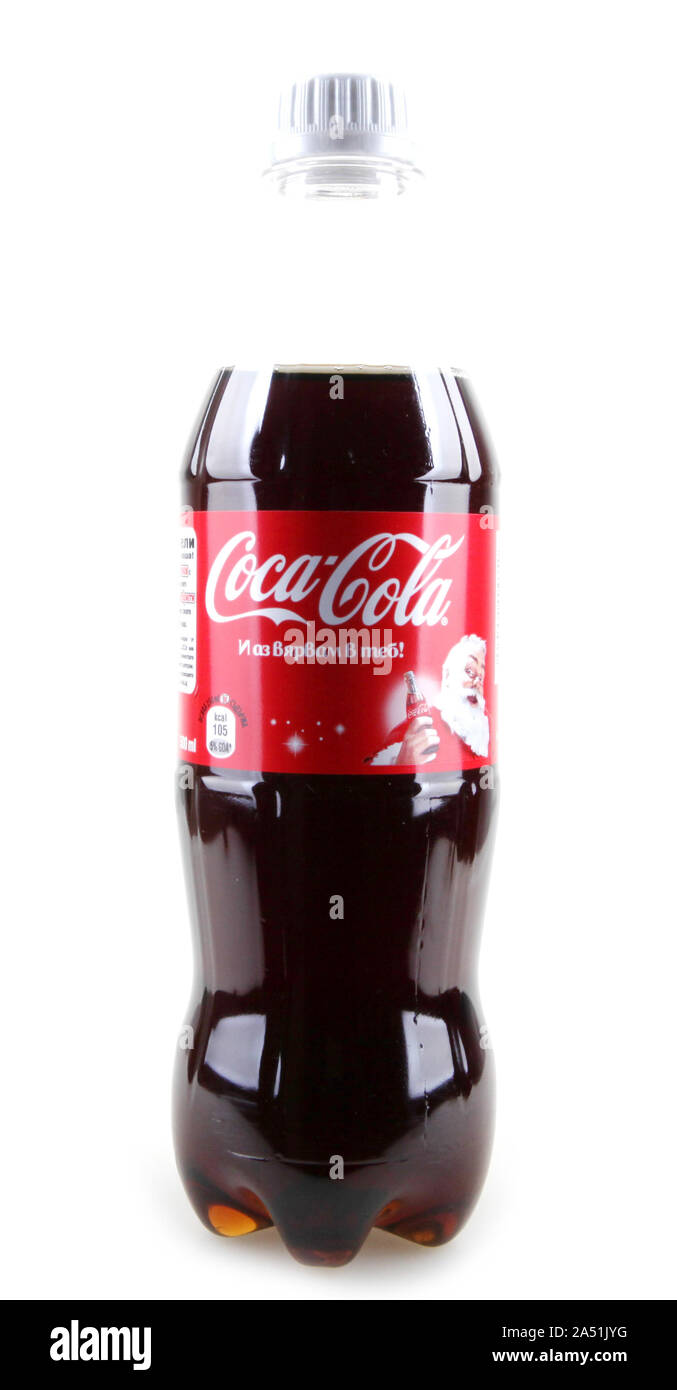 Sofia, Bulgarie - 28 janvier 2014 : Coca-Cola isolé sur fond blanc ...