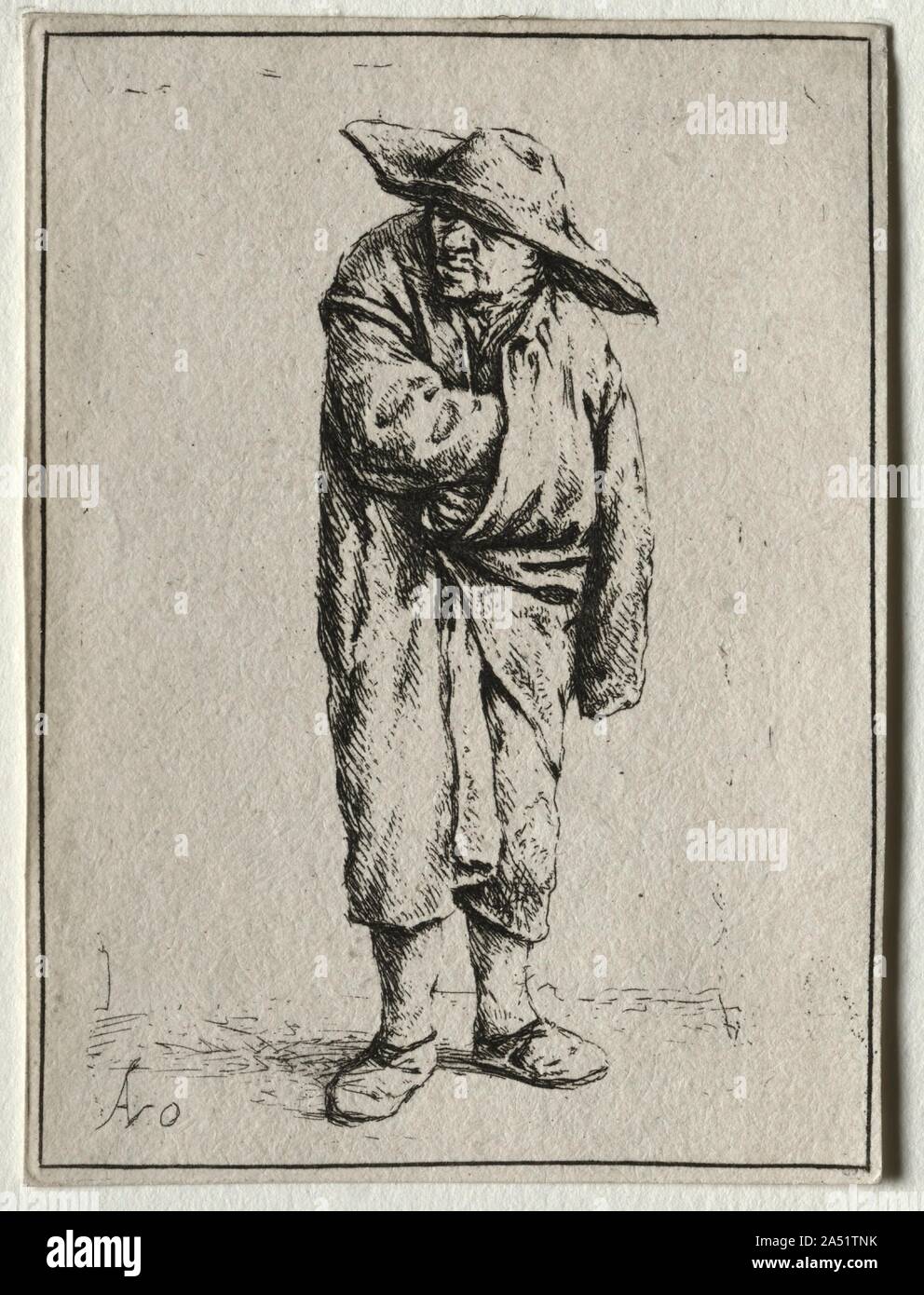 Paysan avec sa main dans son manteau Banque de photographies et d ...