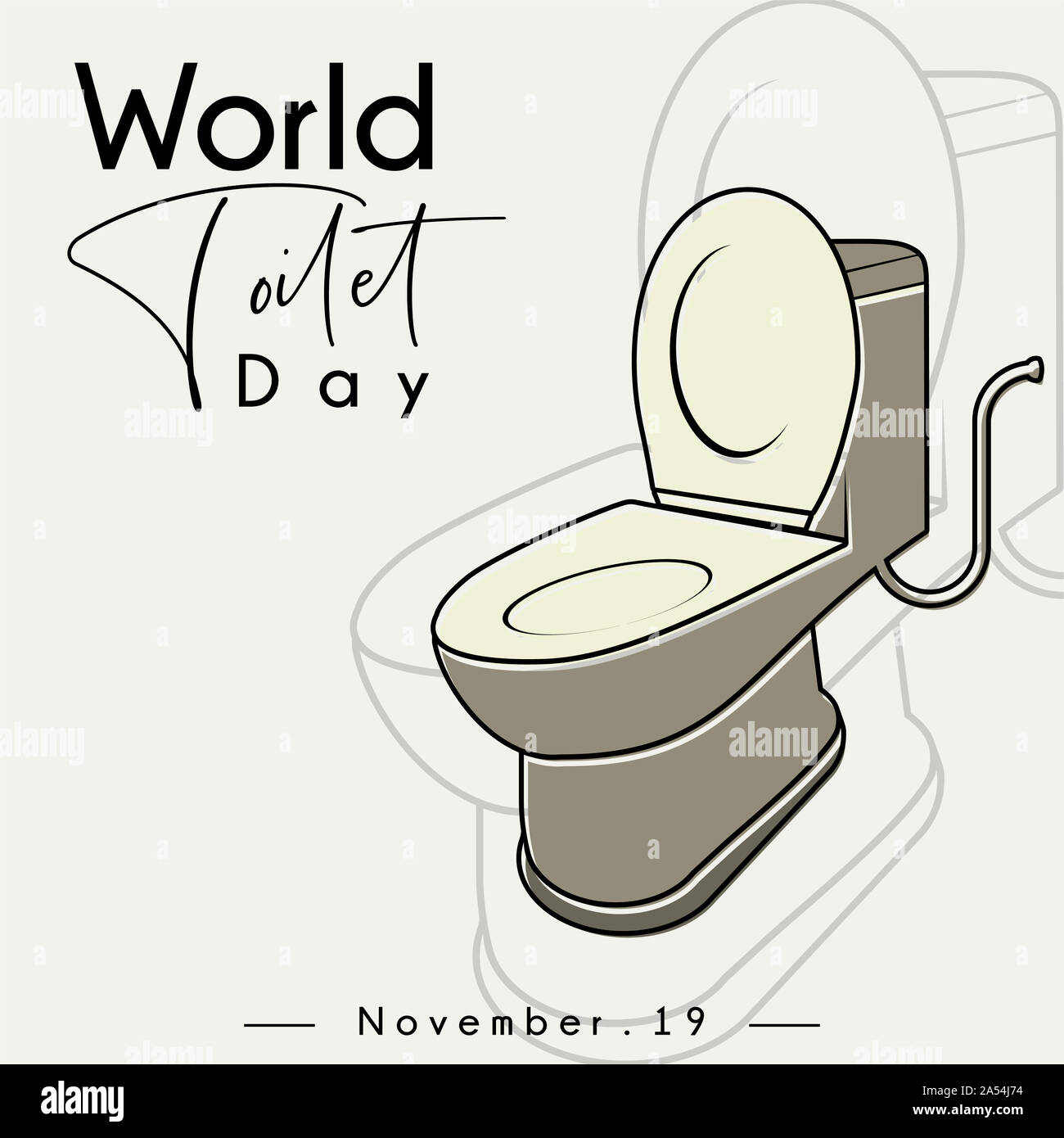 La Journée mondiale des toilettes, cuvette des toilettes cartoon vector ...