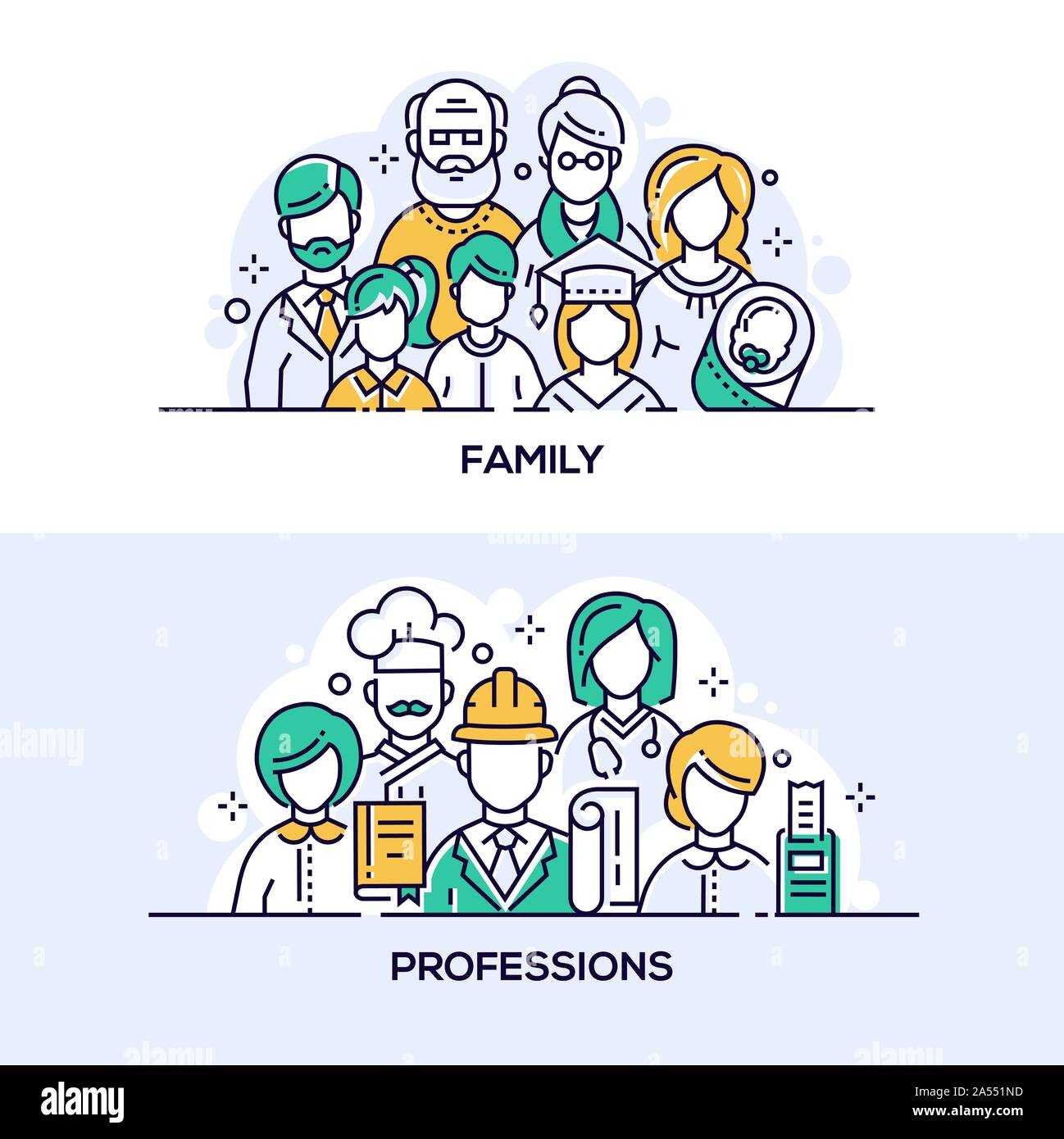Travail et sa famille Banque d'images vectorielles - Alamy