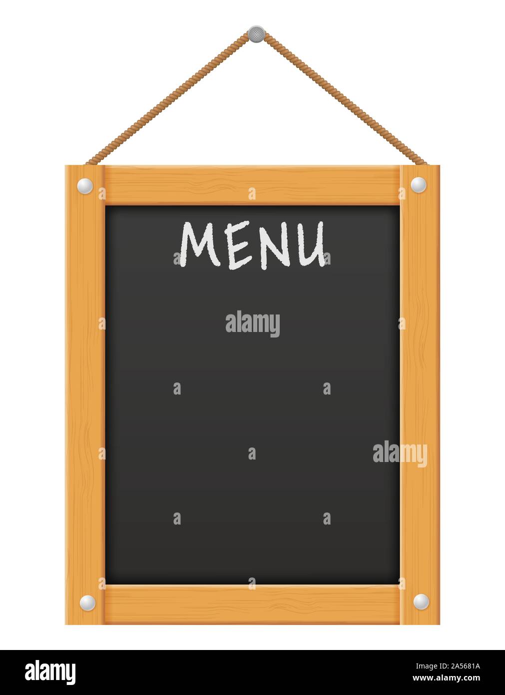 Noir en bois panneau de menu modèle vierge pour la conception vector ...