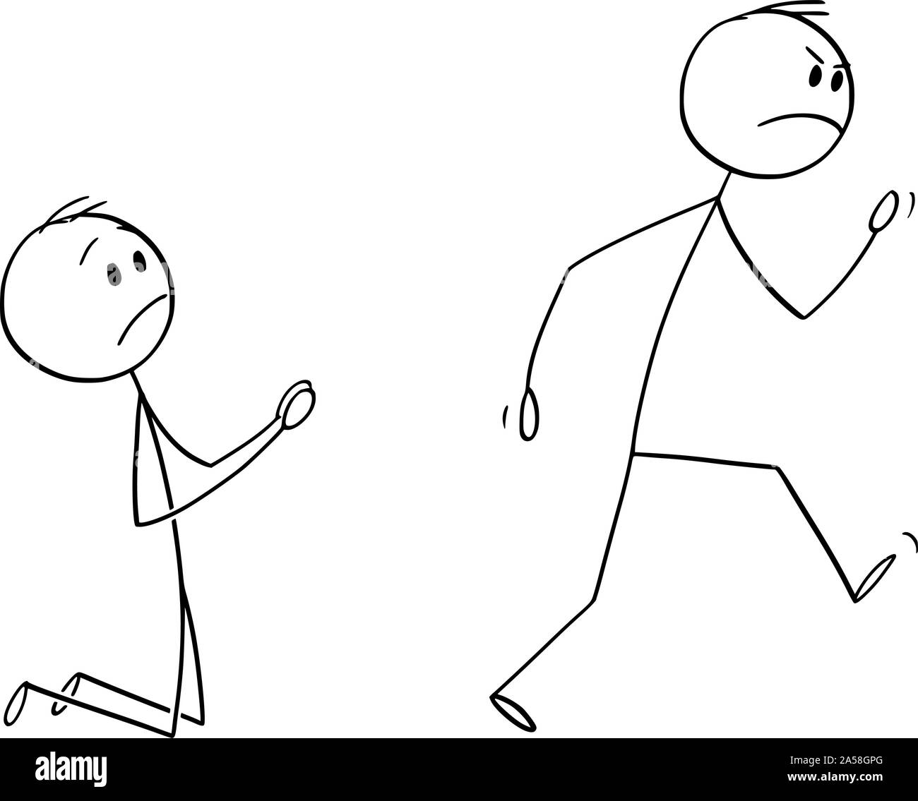 Vector cartoon stick figure dessin illustration conceptuelle de client ...