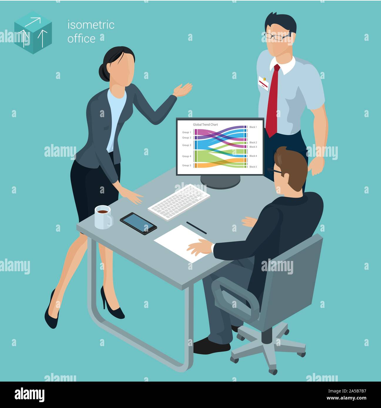 Staff team infographic teamwork office Banque de photographies et d ...