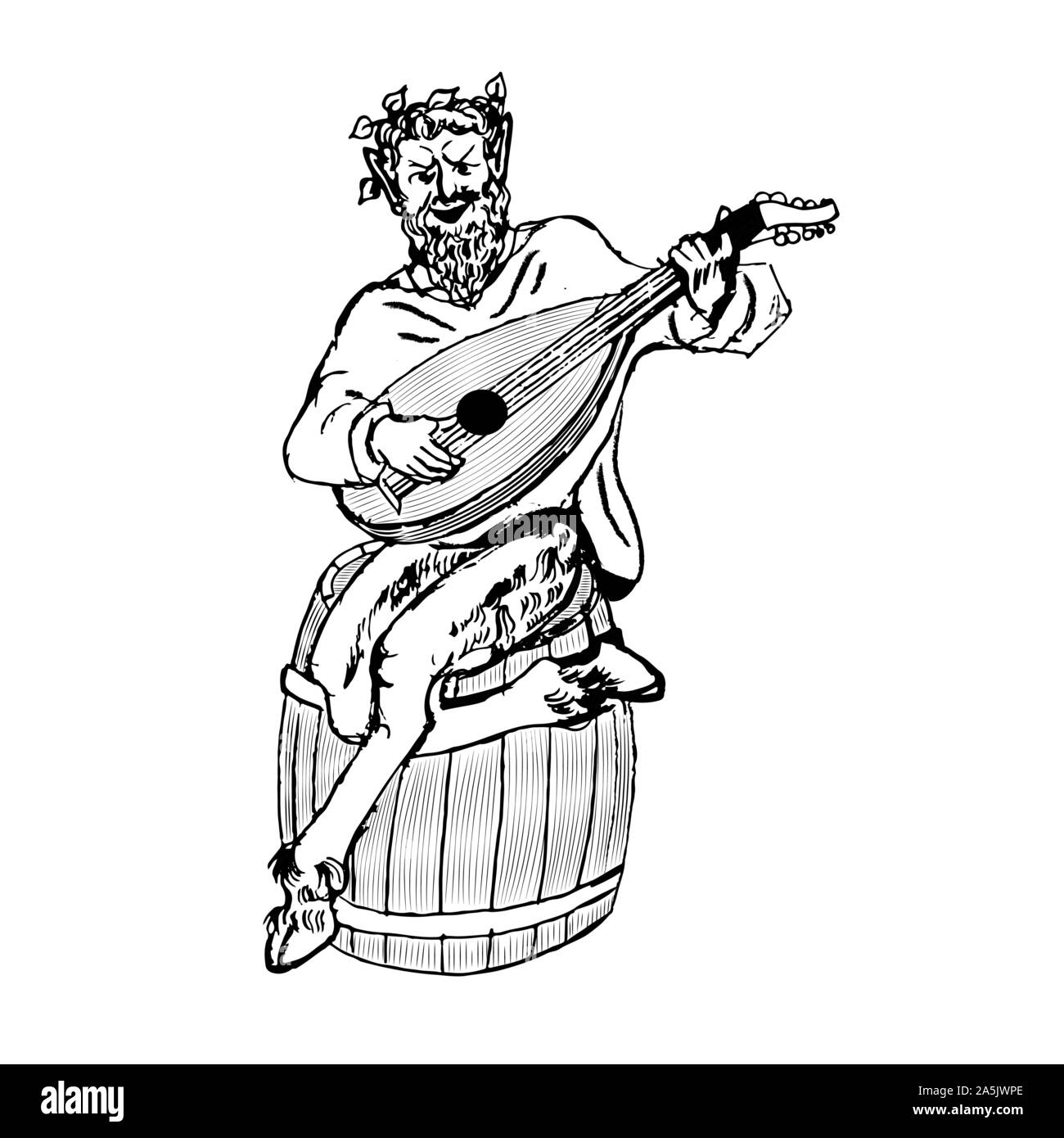 Satyre mythique Banque d'images noir et blanc - Alamy