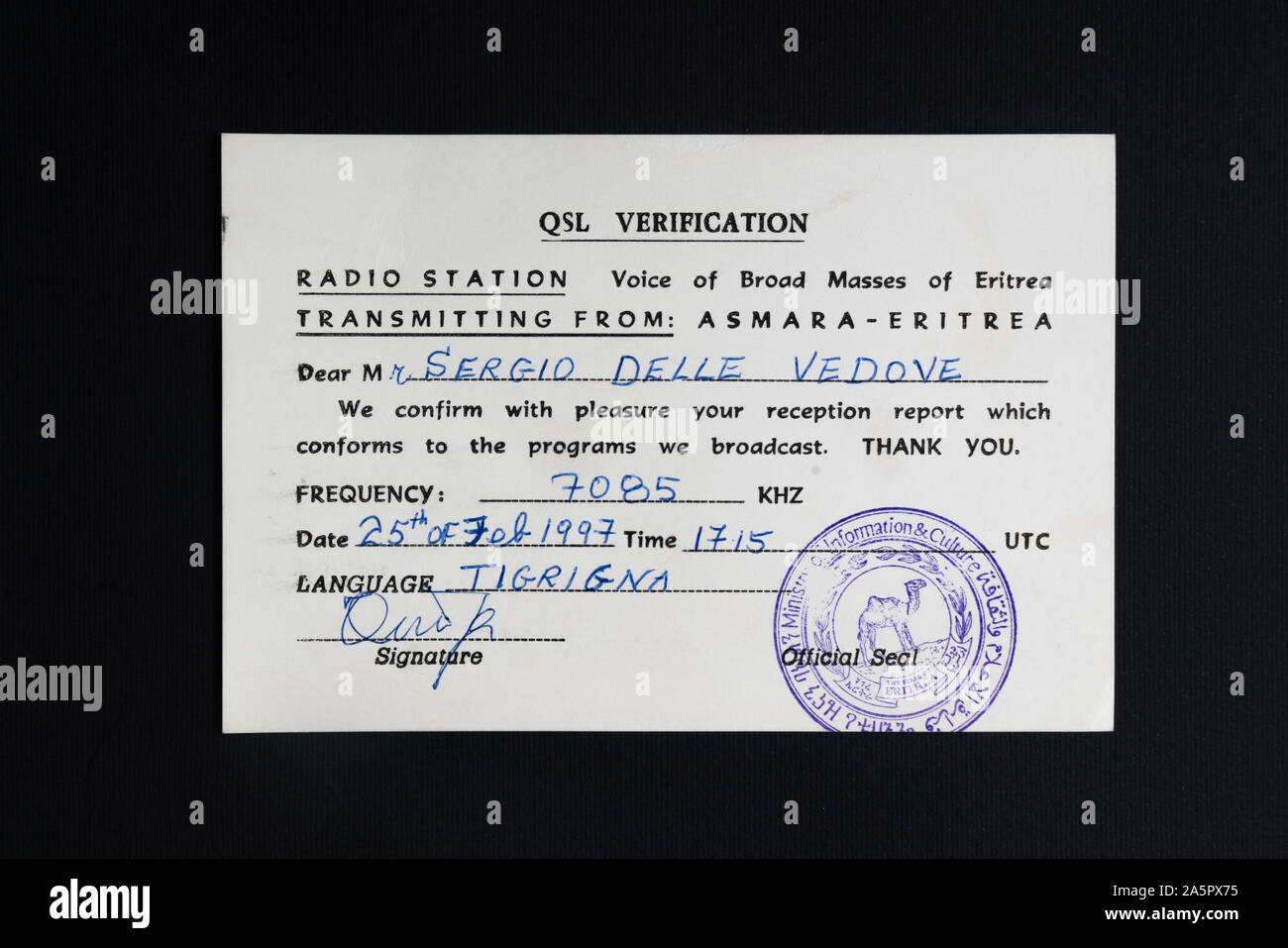 Carte qsl Banque de photographies et d’images à haute résolution - Alamy