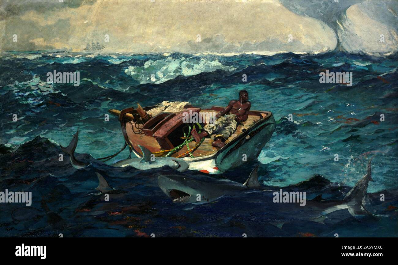 Le Gulf Stream par Winslow Homer. Montrant un bateau de pêche sans ...