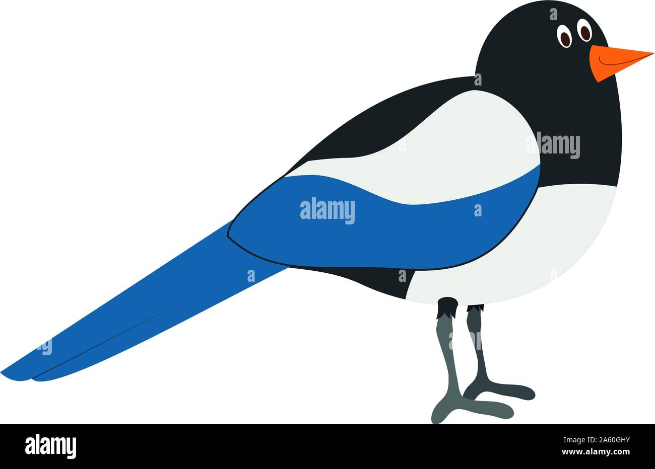 Magpie Cute cartoon vector illustration Image Vectorielle Stock - Alamy