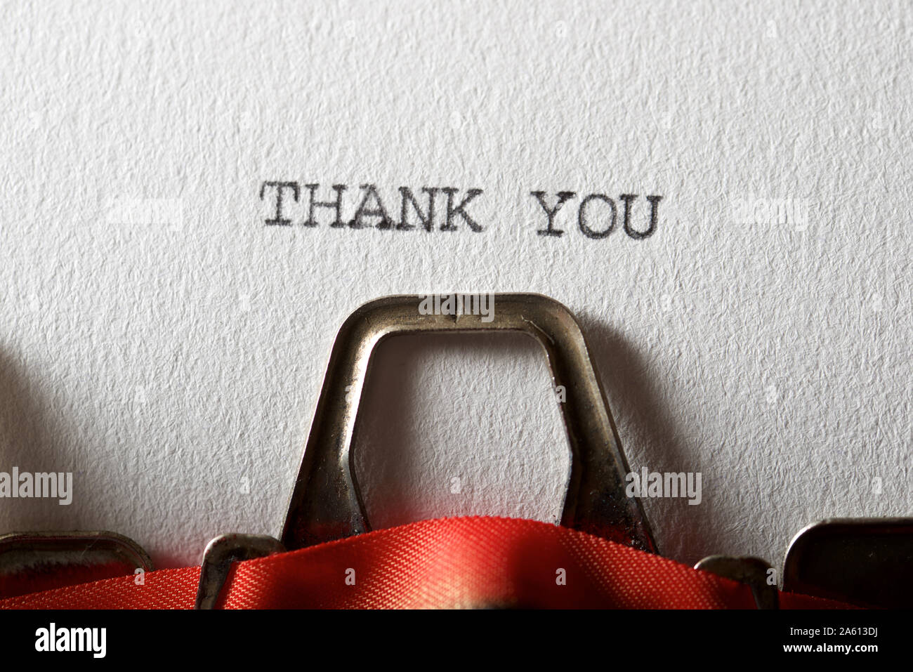 La phrase, Merci, écrit avec une machine à écrire Photo Stock - Alamy