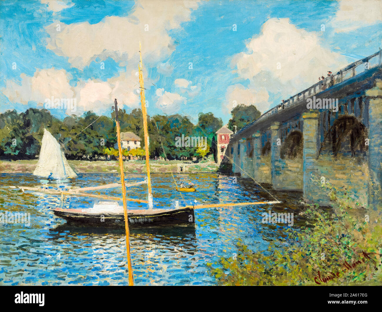 Claude Monet, le pont à Argenteuil, la peinture de paysages, 1874 Photo ...