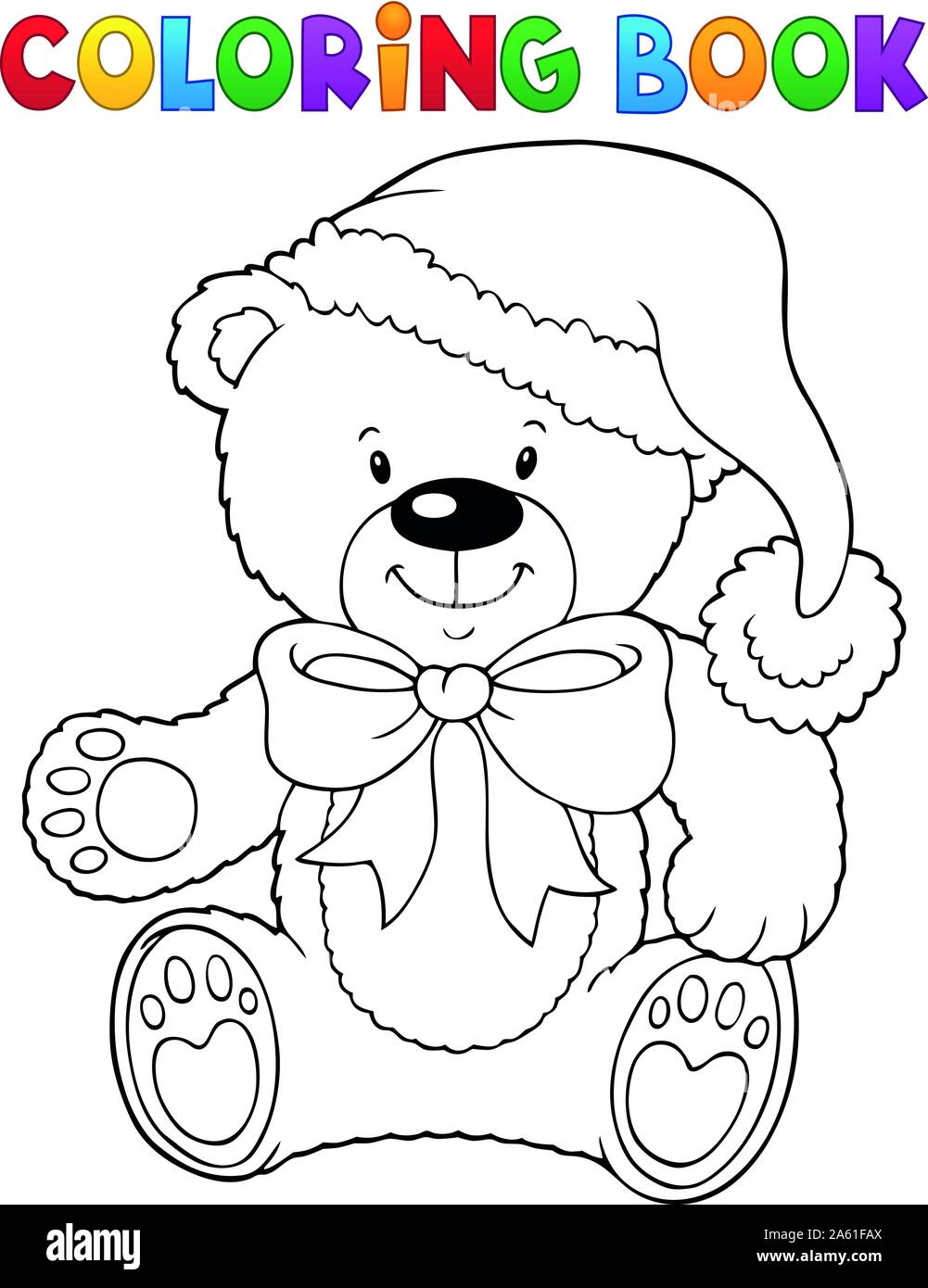 Noël coloriage ours sujet - eps10 vector illustration Image Vectorielle ...