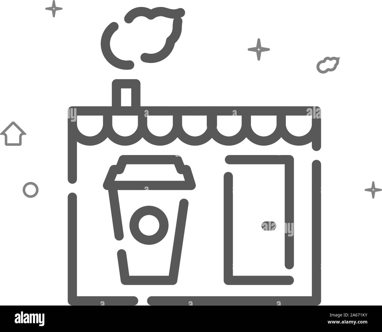 L'icône de la ligne du vecteur simple café. Kiosque café symbole ...