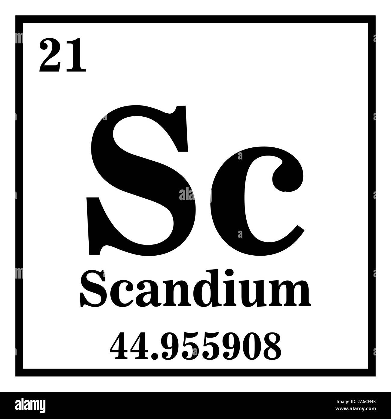 Le scandium Tableau périodique des éléments Vector illustration EPS 10 Image Vectorielle Stock ...