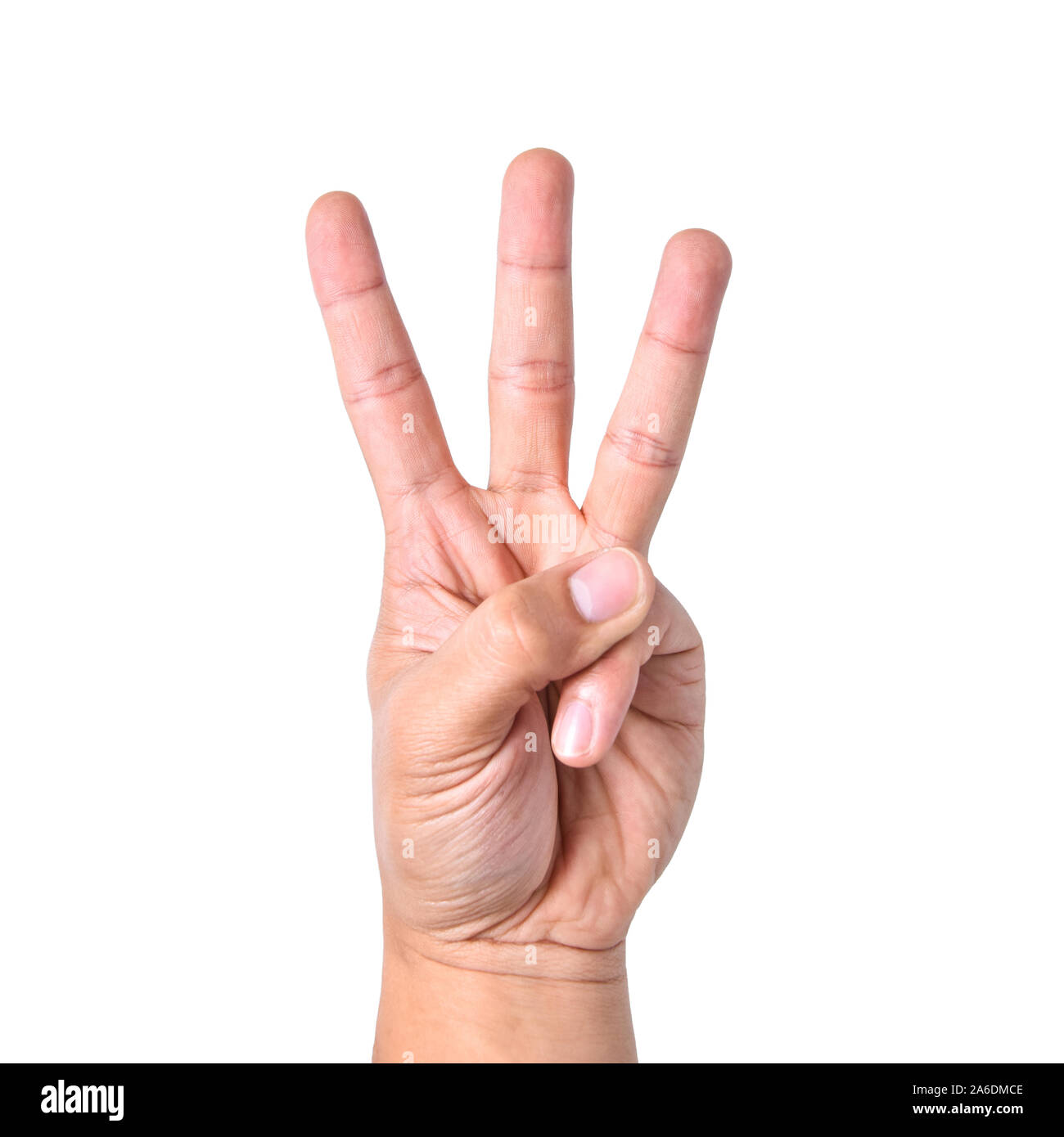 Geste de la main compte doigt trois signe Banque de photographies et d ...