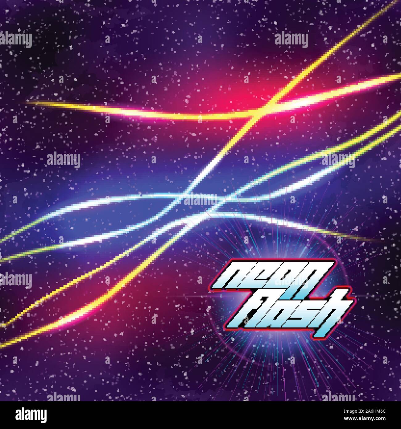 Neon lignes Nouvelle vague rétro arrière-plan avec 80s style vhs Image ...
