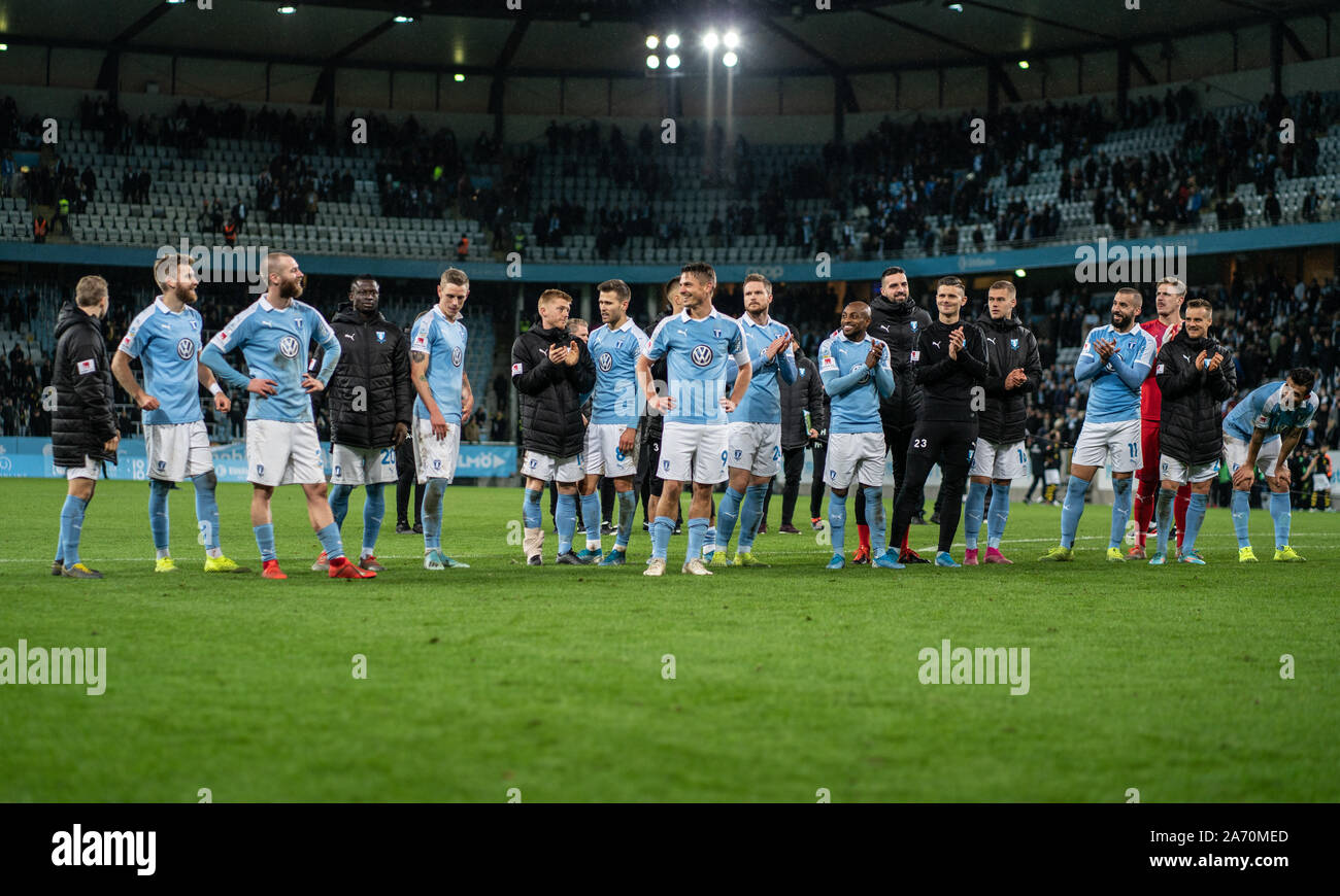 Malmö, Suède. 28 Oct, 2019. Le Malmö FF-joueurs remercie les fans après ...