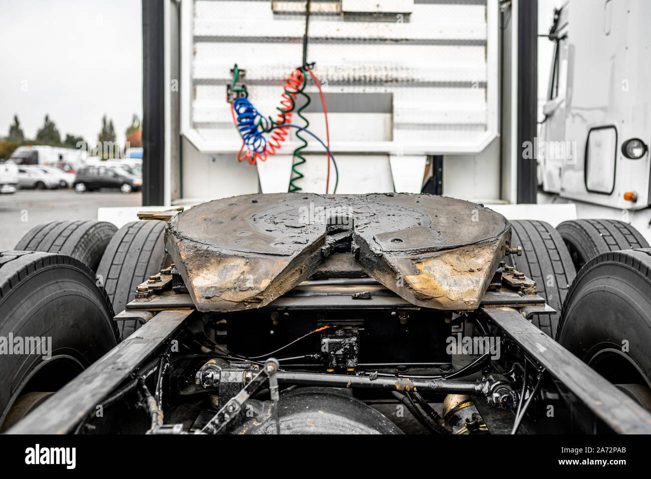 Sellette d'attelage lubrifié sur plaque de liaison et de suspension ...
