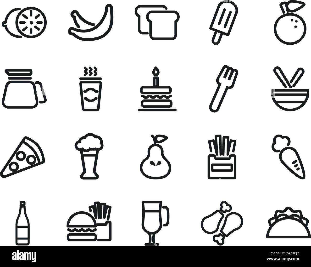 Icon Set pack design, alimentation boissons manger Restaurant menu ...