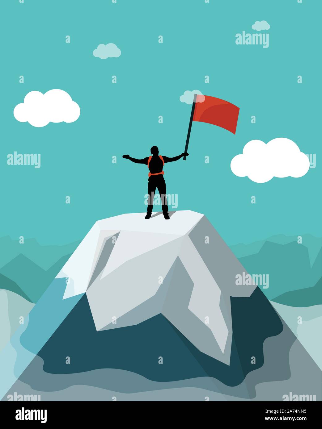 Montagne de roche rouge Banque d'images vectorielles - Alamy