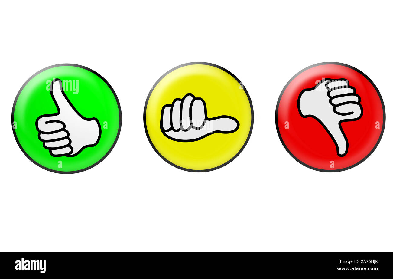 Thumb icon set. Comme l'icône,n'aiment pas et neutre. Thumbs up en vert ...