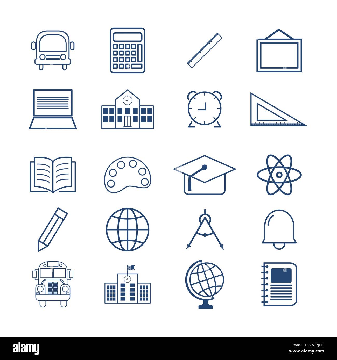 L'icône de l'école, haute qualité pack jeu de symboles divers Vector ...