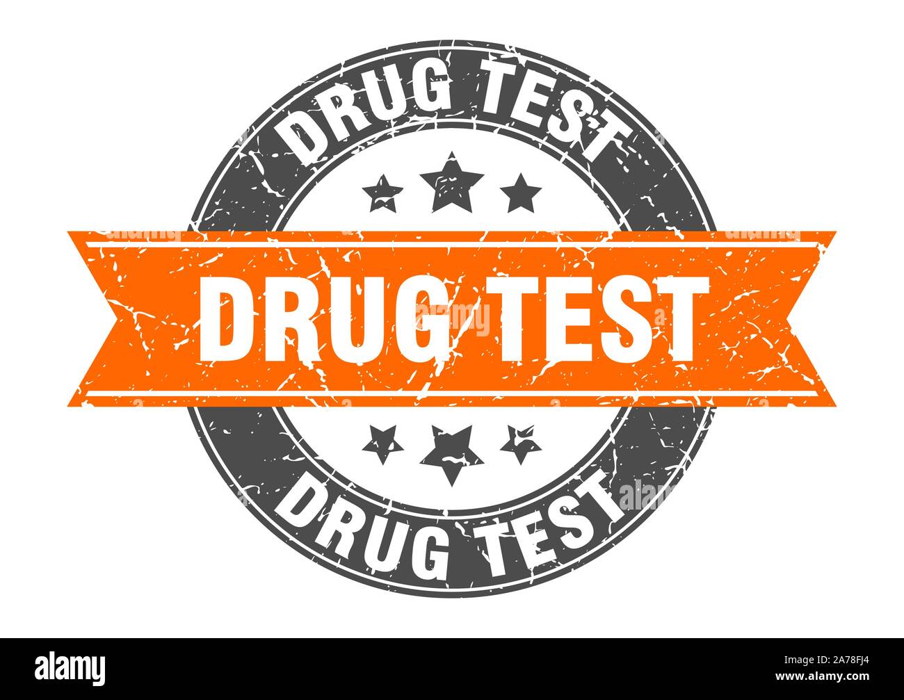 Test de drogue de timbres ronds avec ruban orange test de drogue Image ...