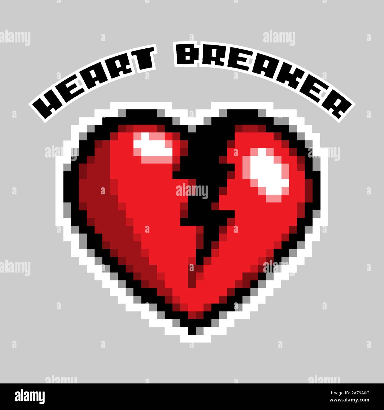 Pixel Art coeur disjoncteur. L'amour et la Saint Valentin. Vector ...