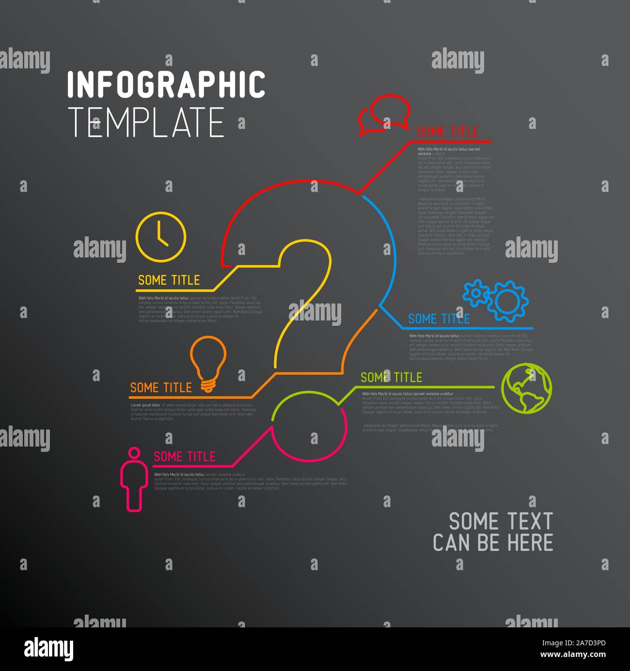 Point d'interrogation vecteur Infographic template rapport fait à ...