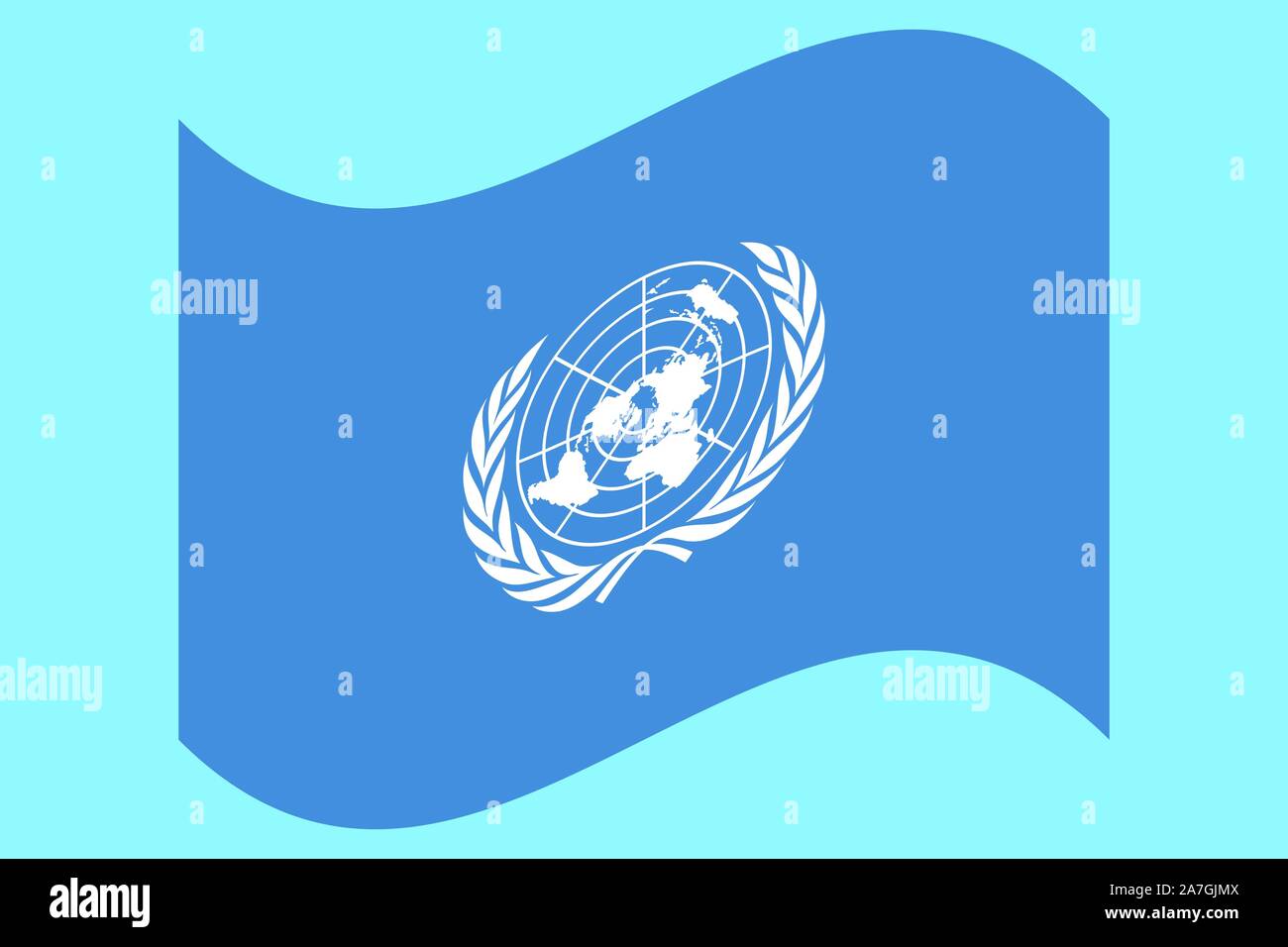 Drapeau de l'onde de l'Organisation des Nations Unies Vector EPS Image ...