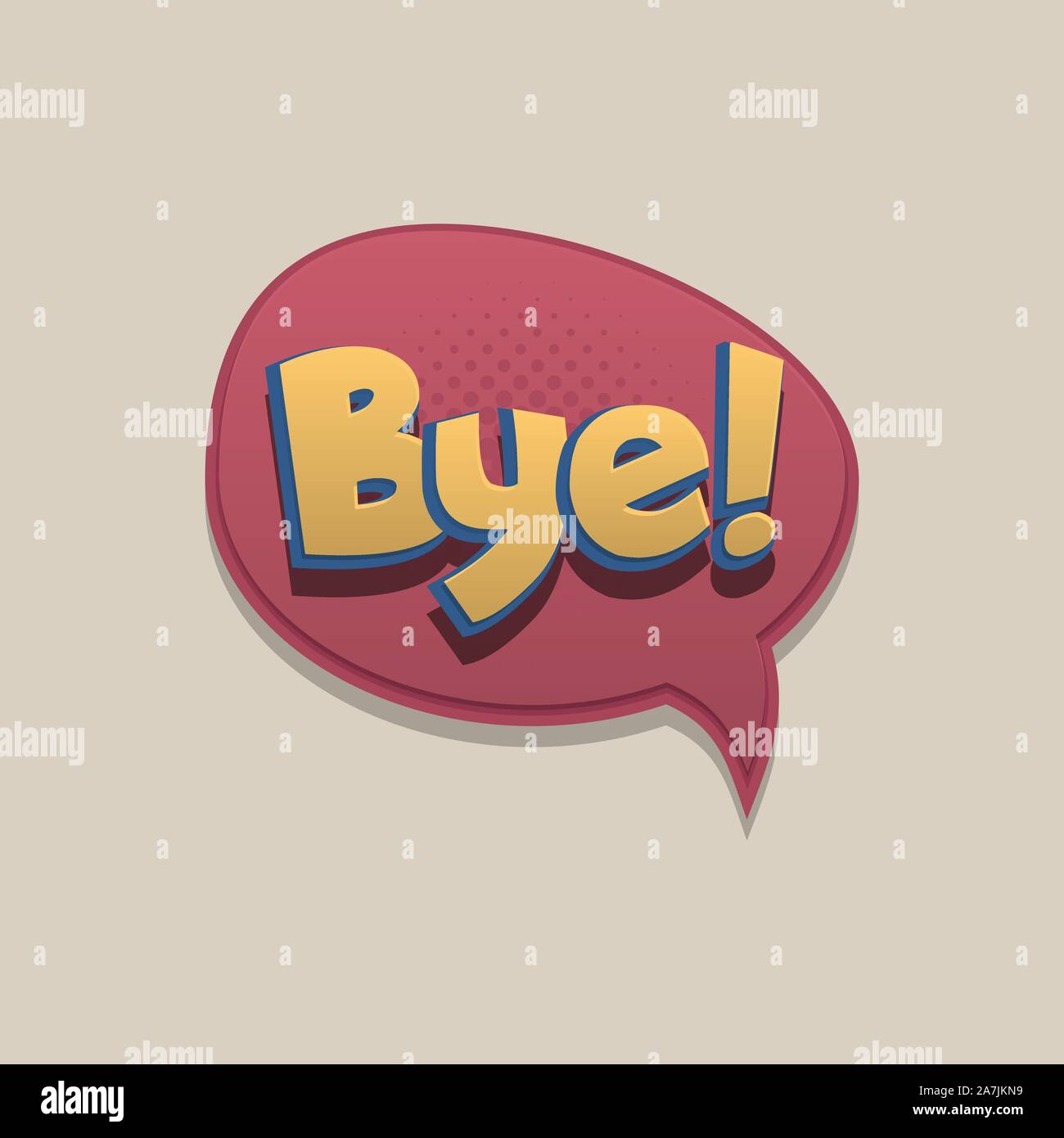 Bye Bye Comic Bubble Retro Text Banque d'image et photos - Alamy