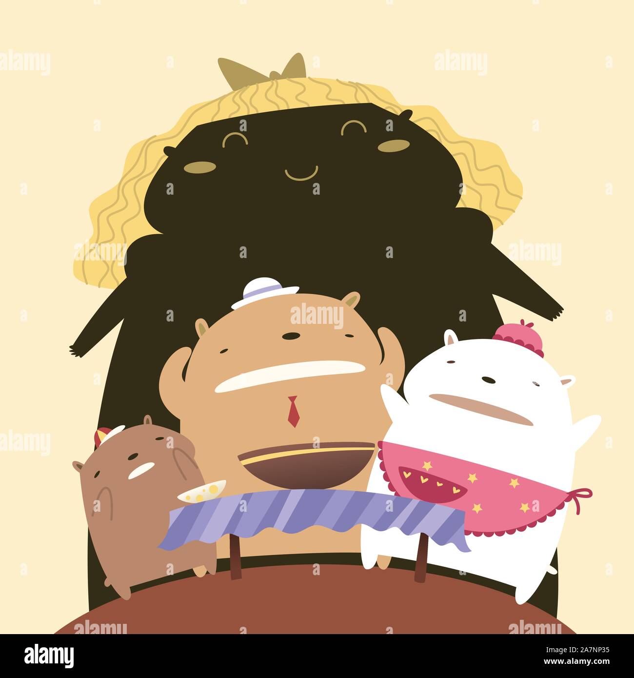 Goldilocks three bears Banque d'images vectorielles - Alamy
