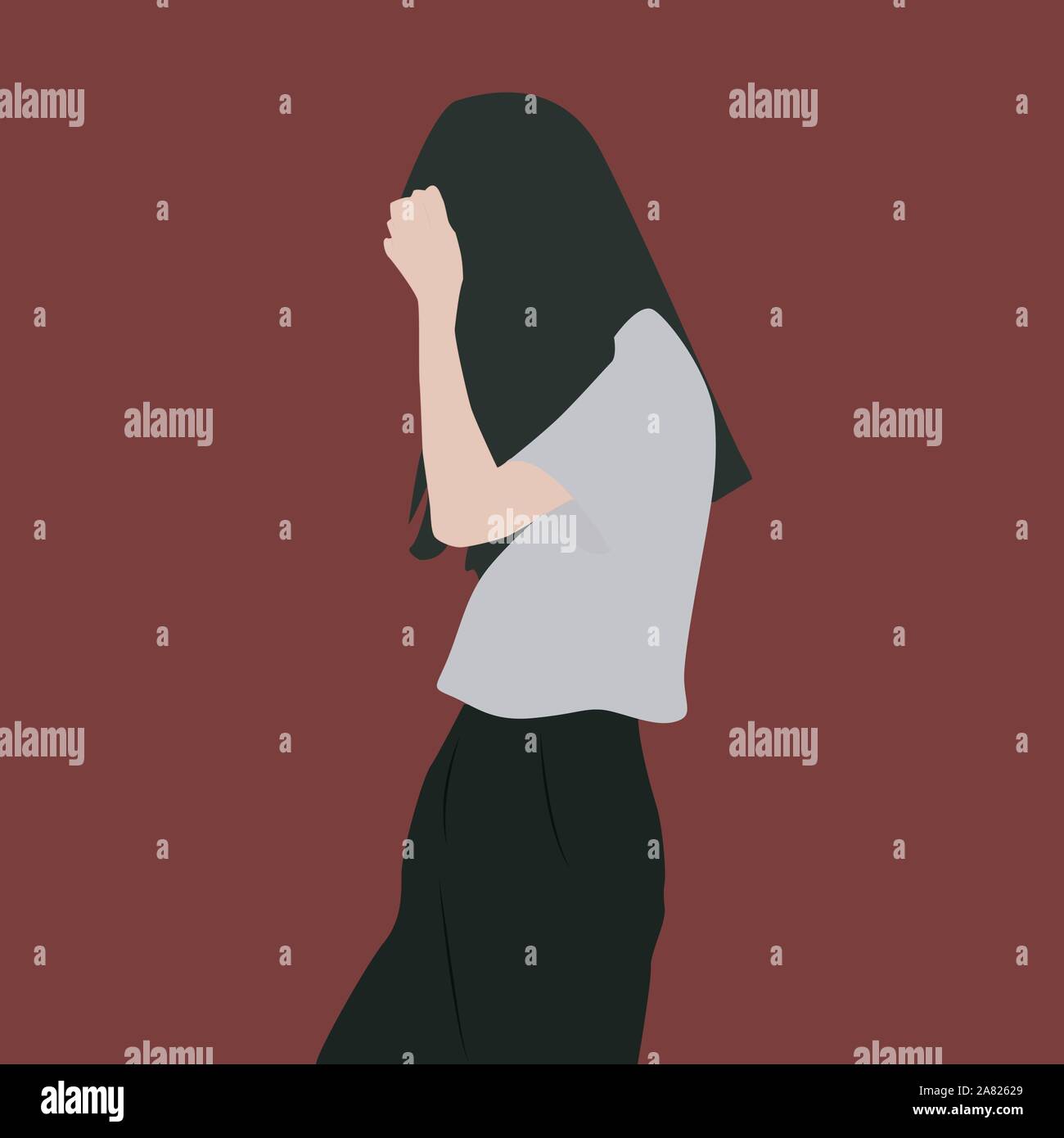 Visage caché Banque d'images vectorielles - Alamy