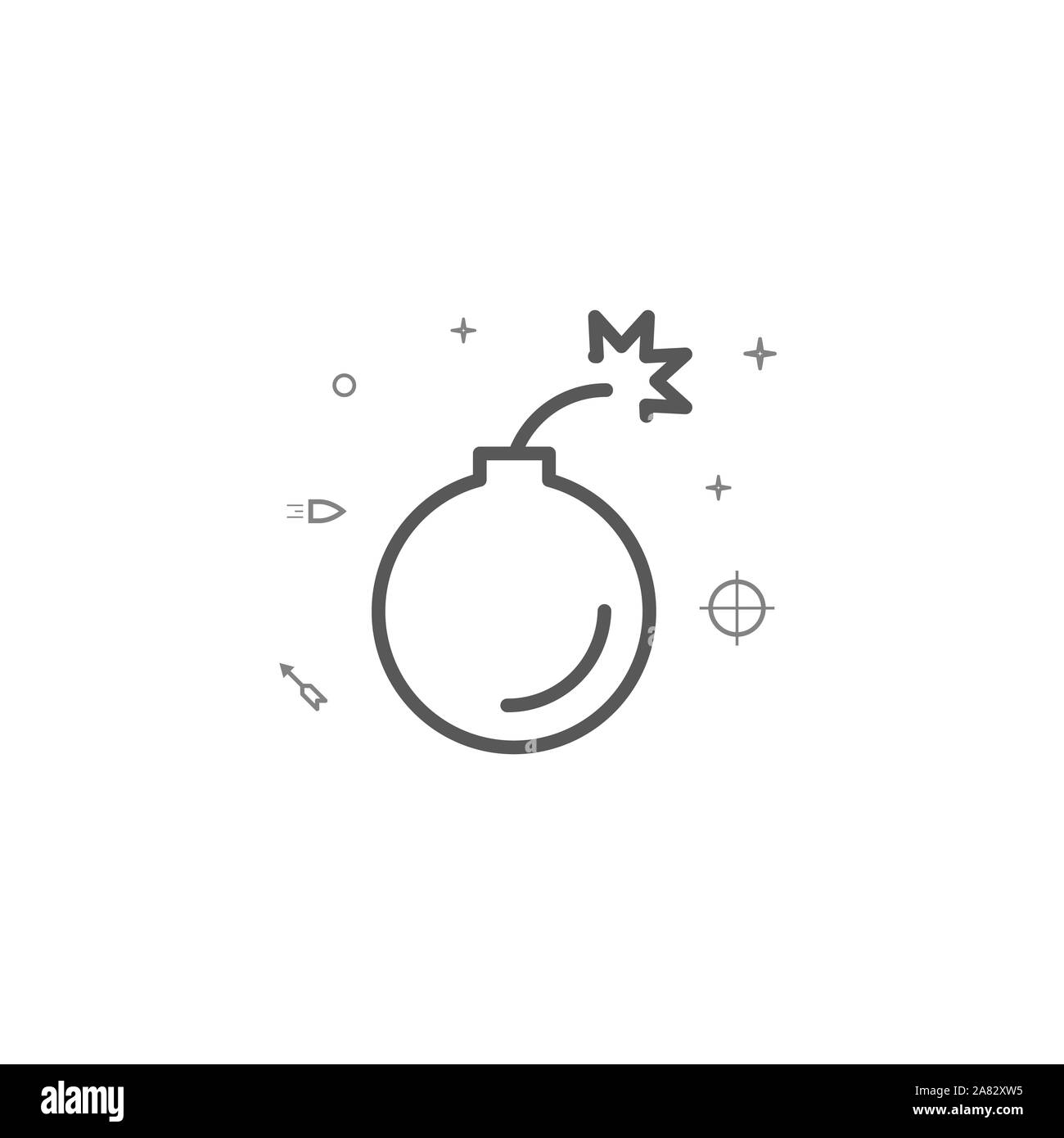 L'icône de la ligne simple bombe à la main. Symbole de la Grenade, le ...